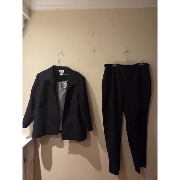 Jackets & Coats | Kathie Lee Womens Black And White Pant Suit 3 Pc Size ...